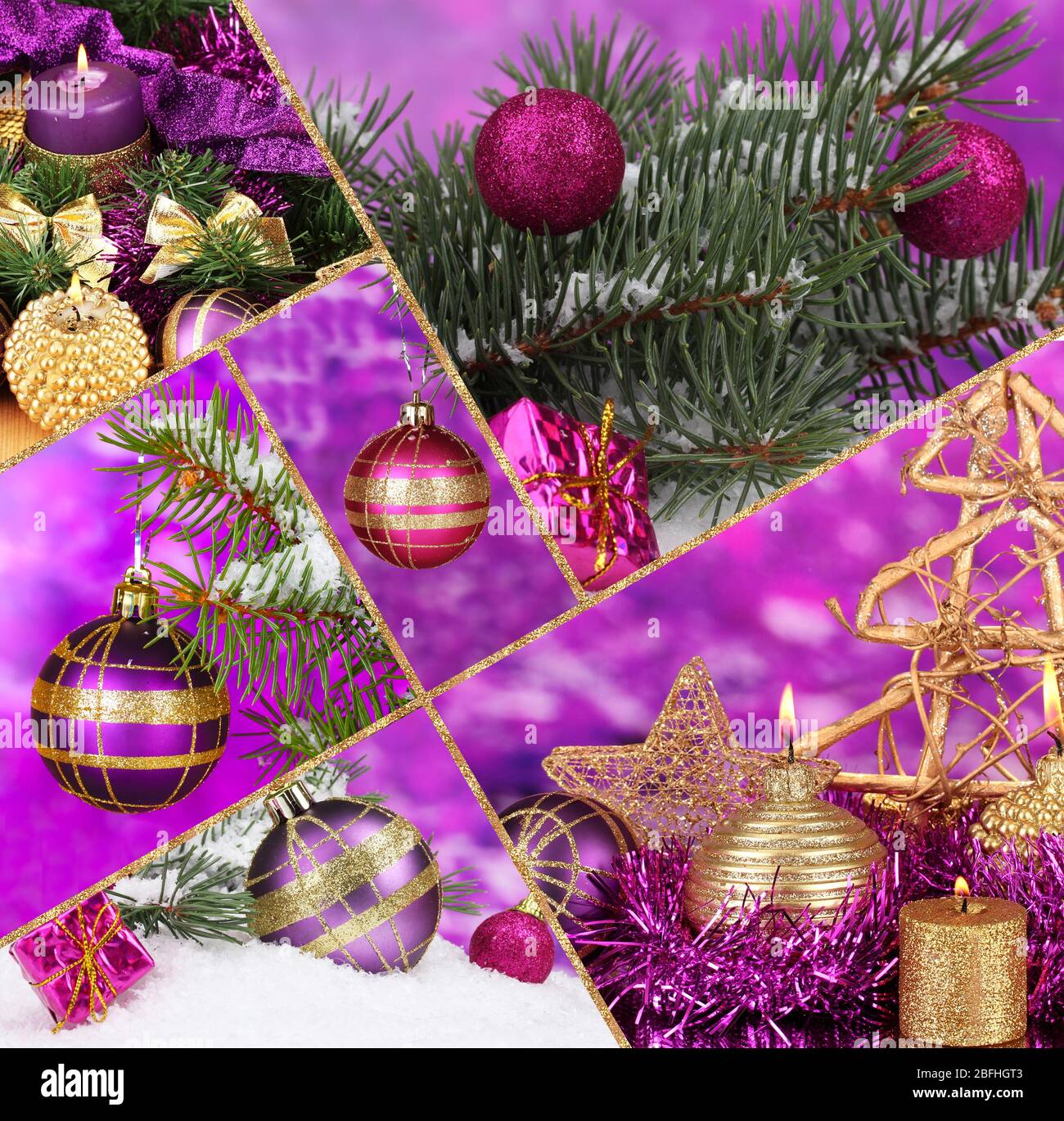 Collage of Christmas decorations Stock Photo - Alamy