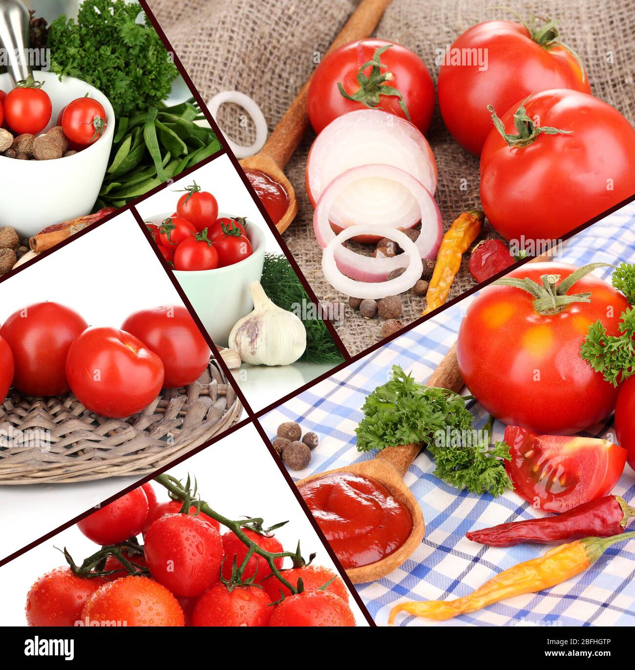 Collage of ripe tomatoes Stock Photo - Alamy