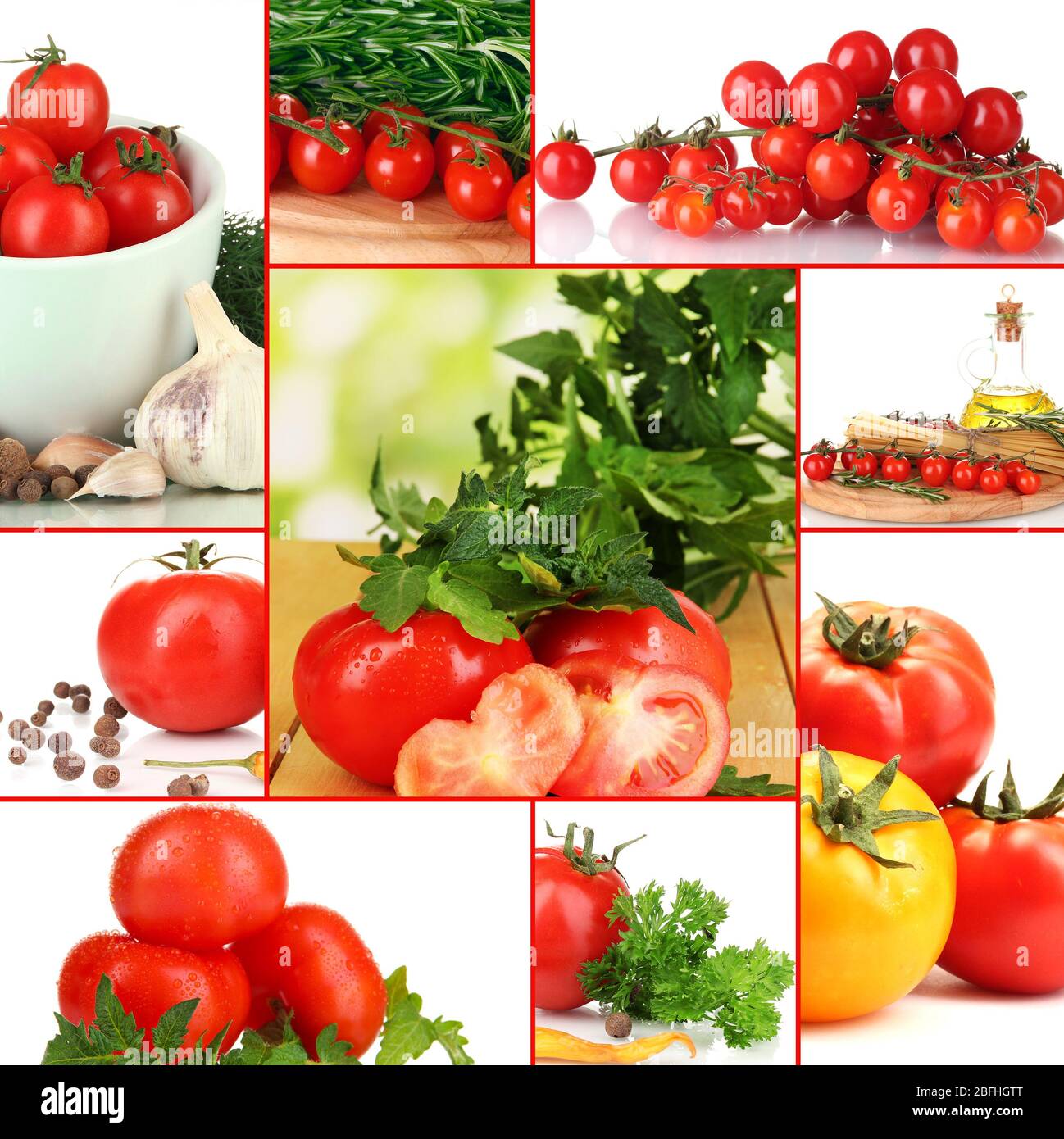 Collage of ripe organic tomatoes Stock Photo - Alamy