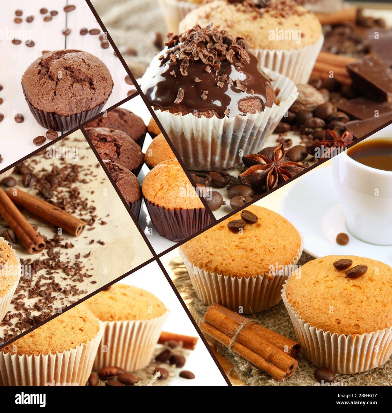 Collage of chocolate cupcakes Stock Photo - Alamy