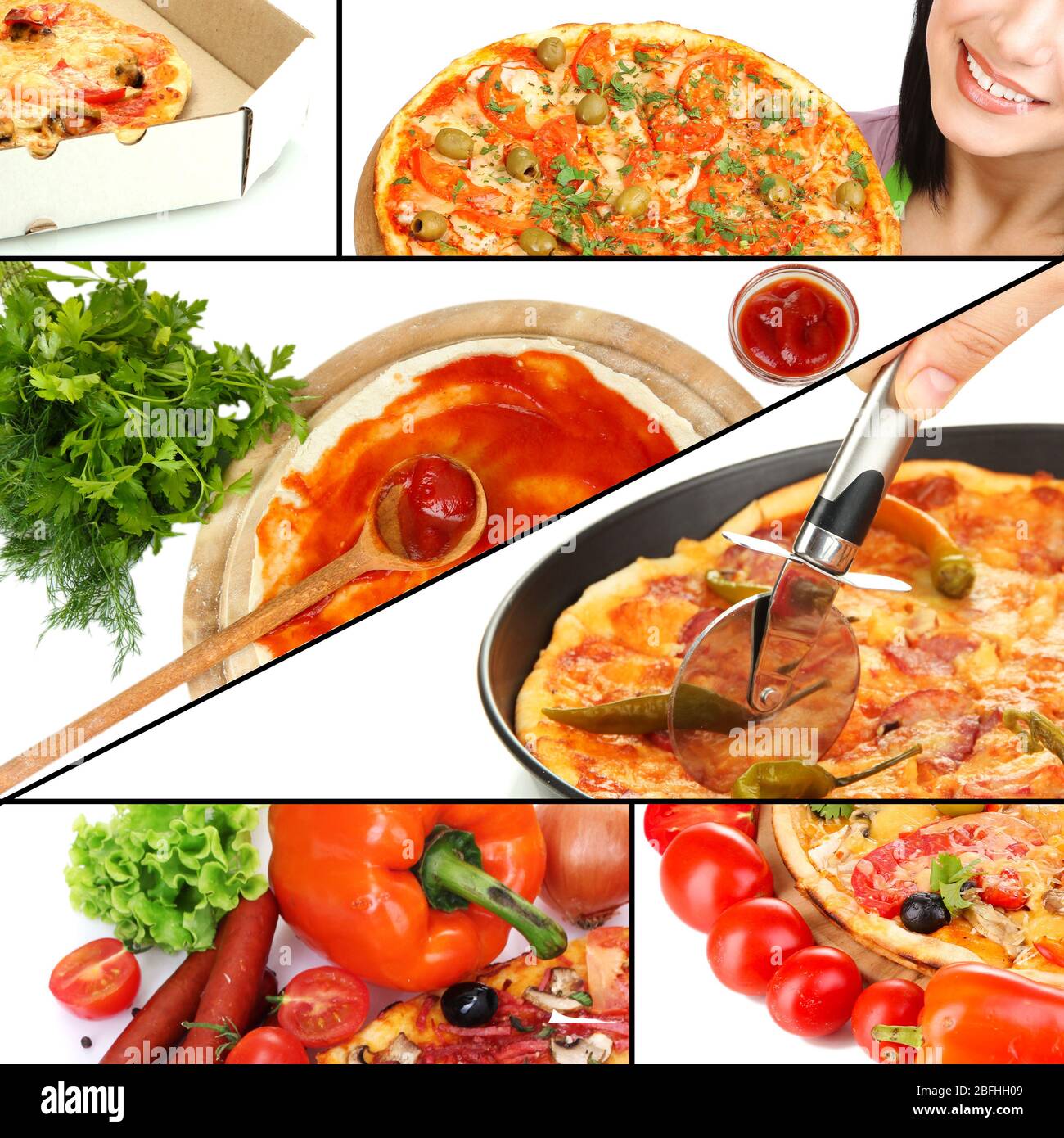 Collage ingredients on cutting hi-res stock photography and images - Alamy