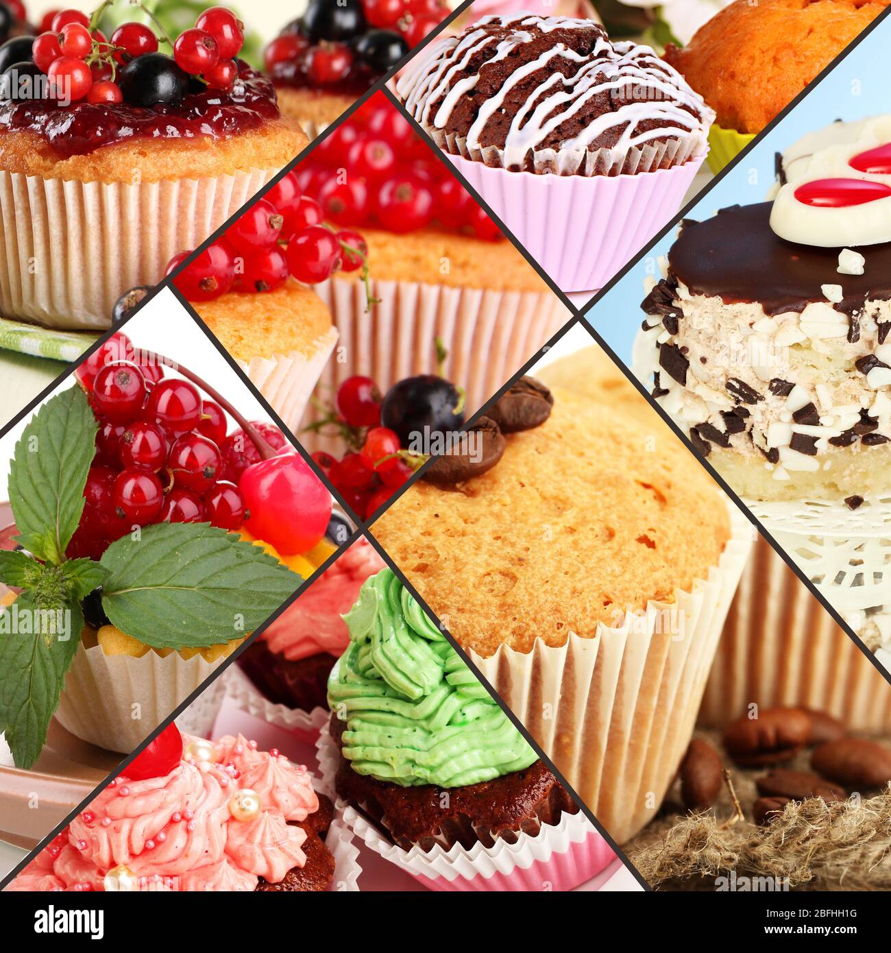 Collage of different tasty cupcakes Stock Photo - Alamy