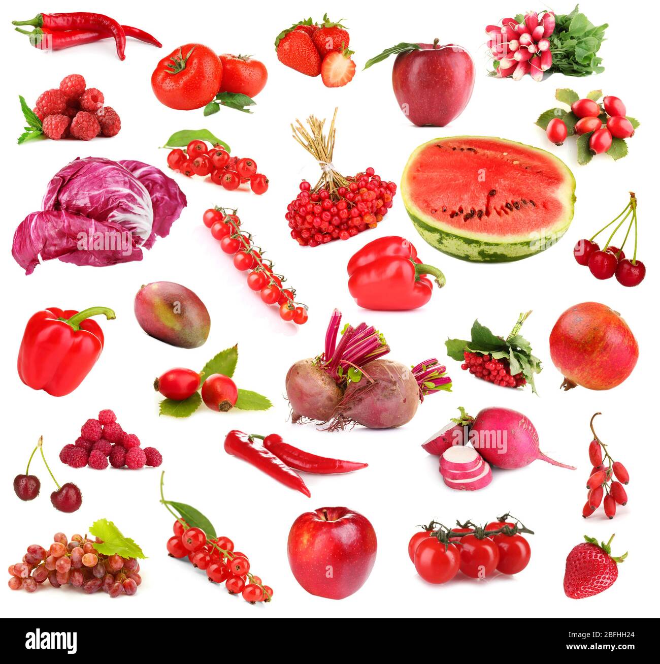 Collection of fruits and vegetables isolated on white Stock Photo - Alamy