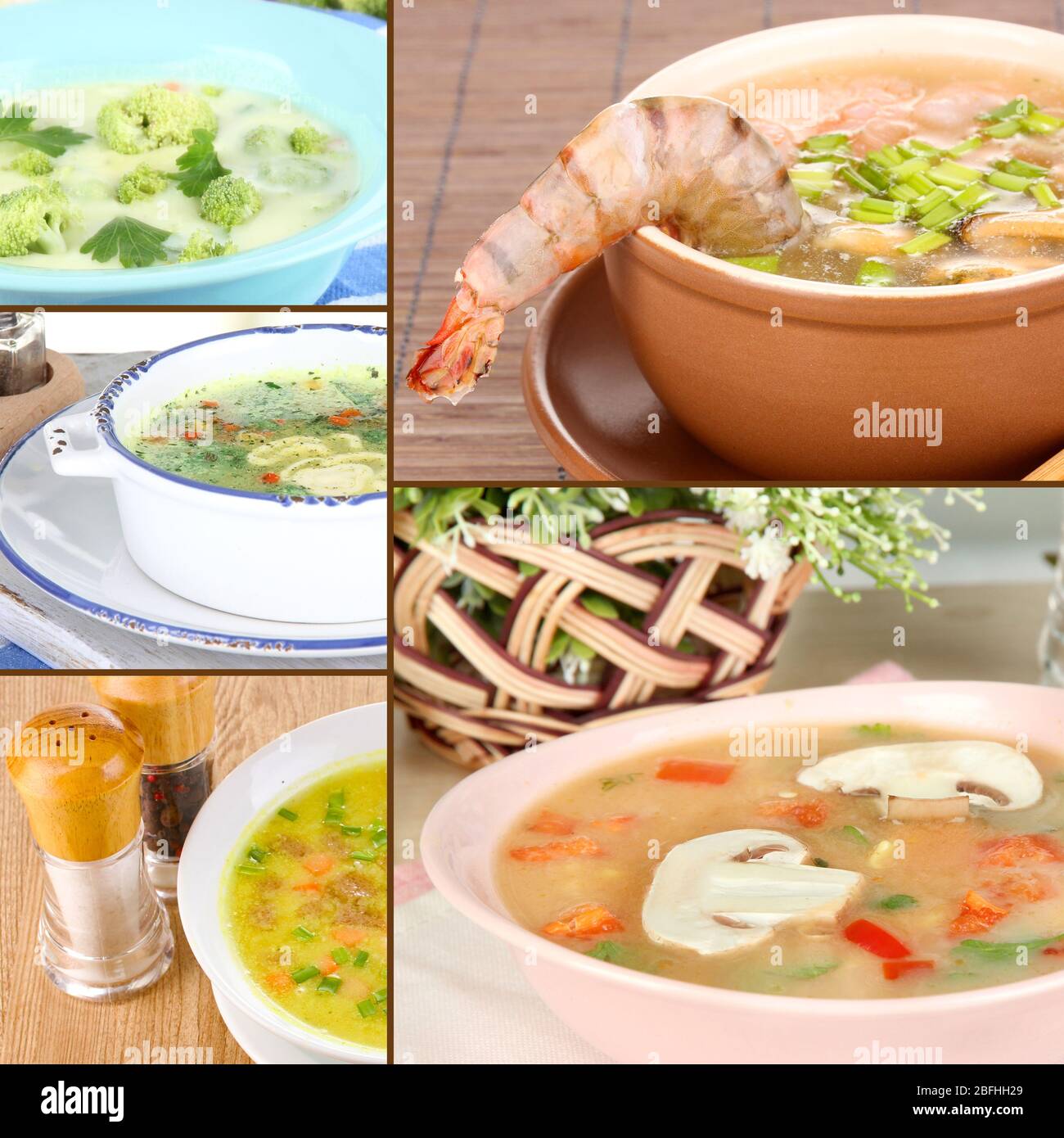 Collage of different soups Stock Photo - Alamy