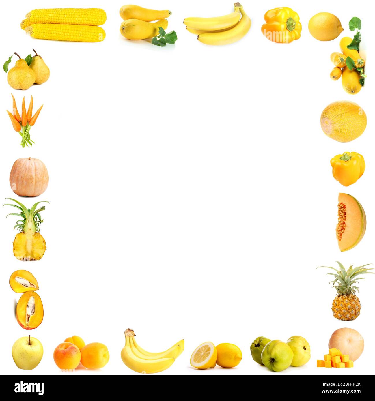 Frame of fruits and vegetables isolated on white Stock Photo - Alamy