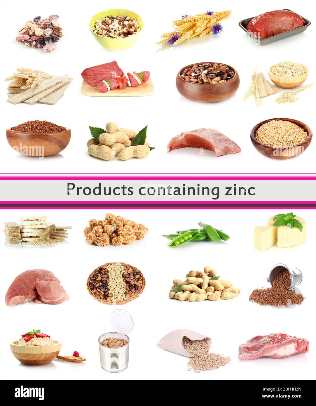 Collage of products containing zinc Stock Photo - Alamy
