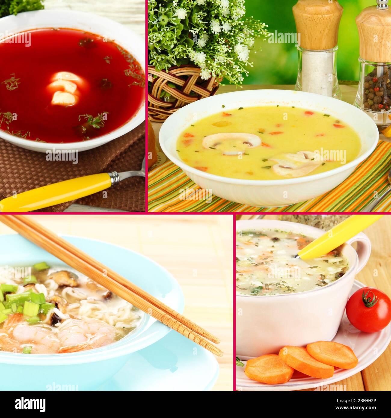 Collage of different soups Stock Photo - Alamy
