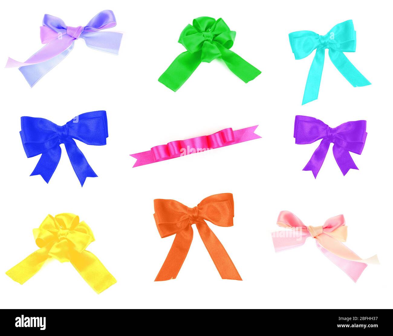 Colorful bows isolated on white Stock Photo - Alamy