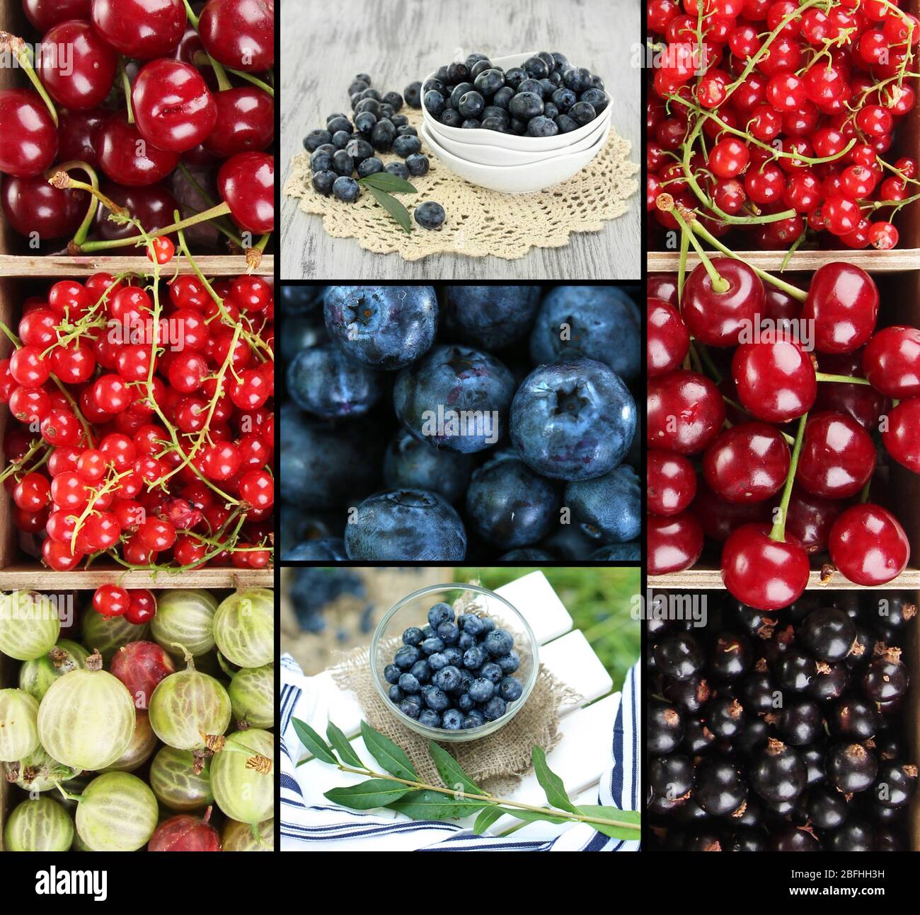 Fresh berries collage Stock Photo - Alamy