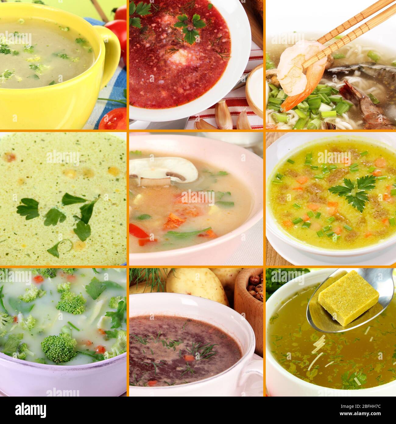 Collage of different soups Stock Photo - Alamy