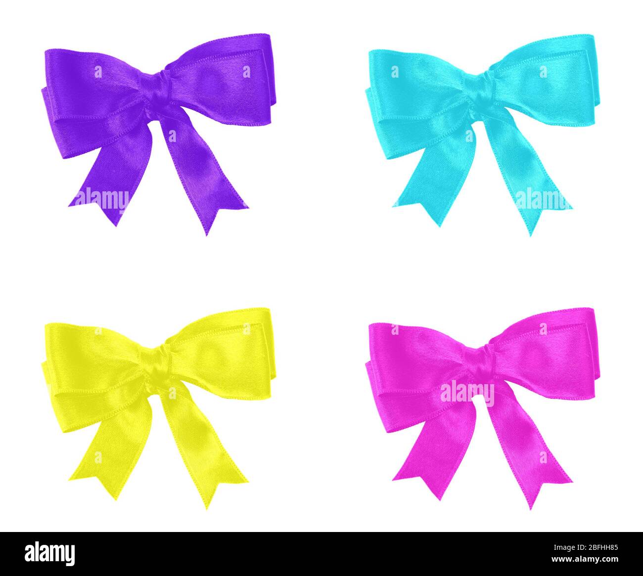 Colorful bows isolated on white Stock Photo - Alamy