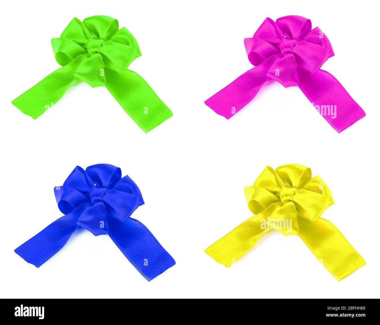 Colorful bows isolated on white Stock Photo - Alamy