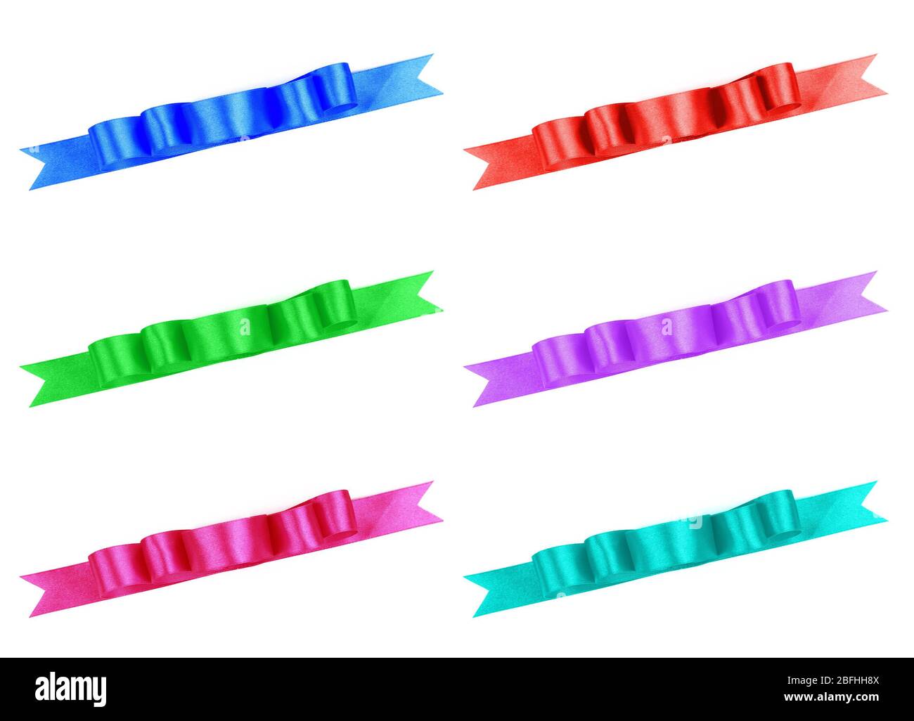 Colorful bows isolated on white Stock Photo - Alamy