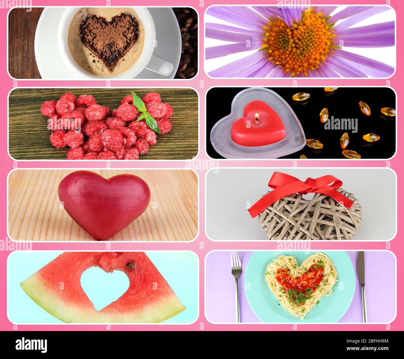 Collage of heart-shaped things Stock Photo - Alamy