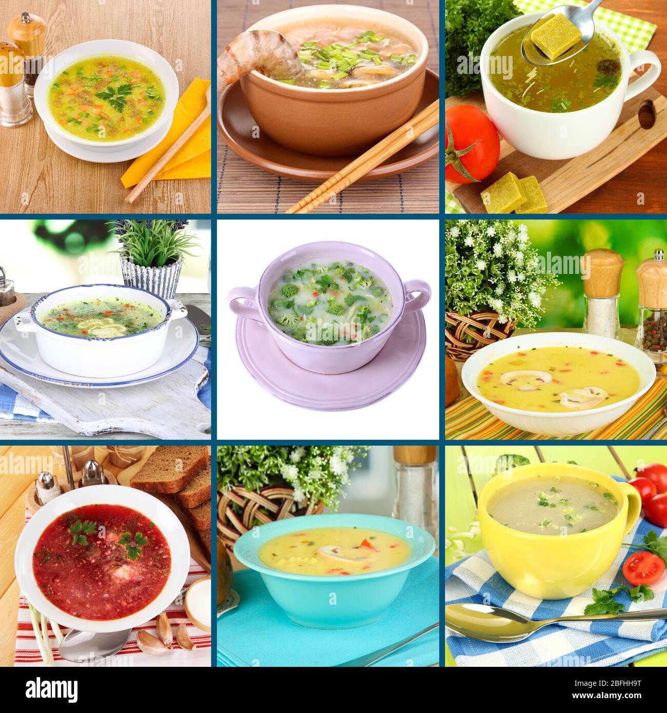 Collage of different soups Stock Photo - Alamy