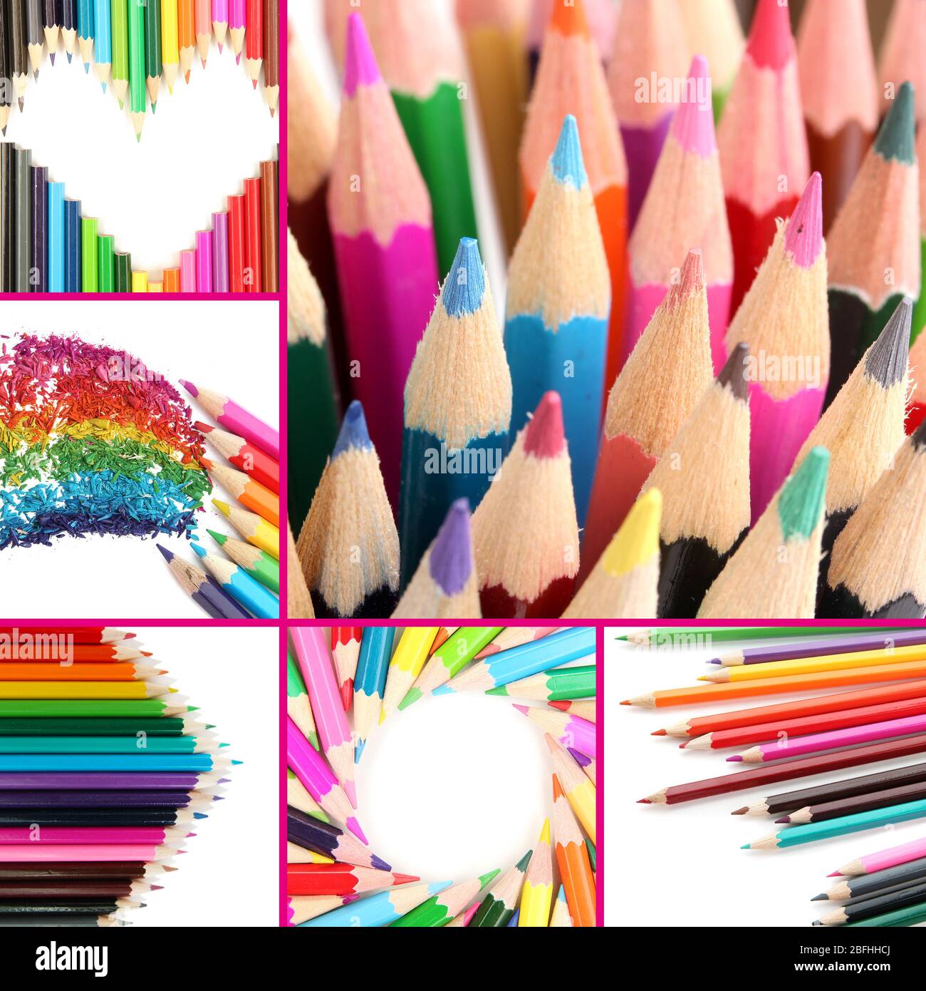 Color pencils collage Stock Photo - Alamy