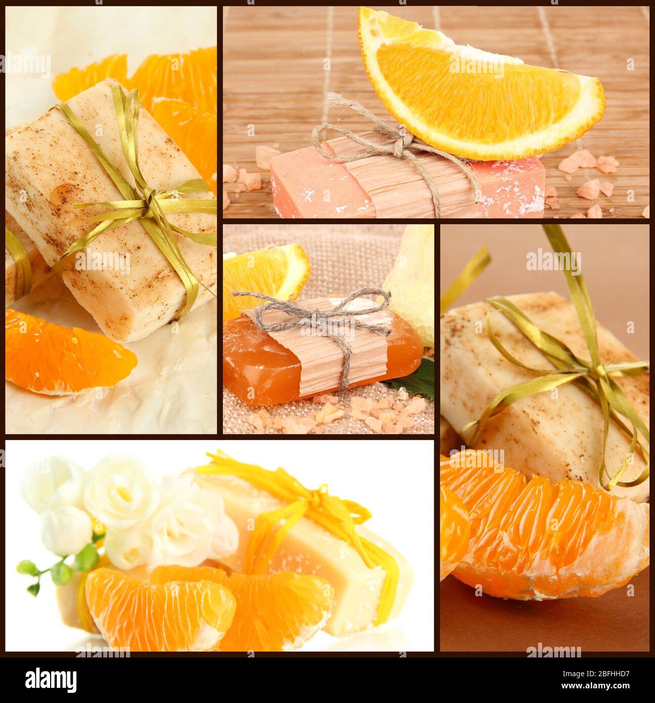 Natural soaps collage Stock Photo - Alamy