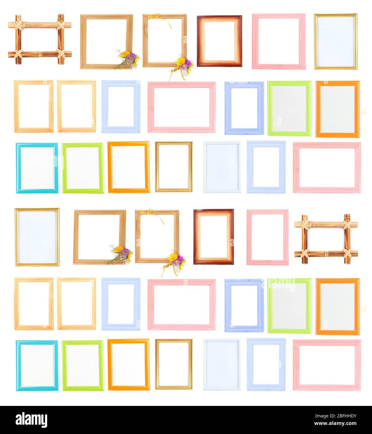Collection of frames isolated on white Stock Photo - Alamy