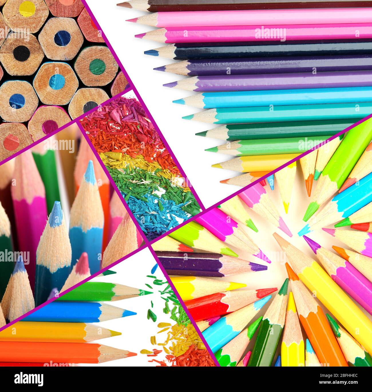 Color pencils collage Stock Photo - Alamy
