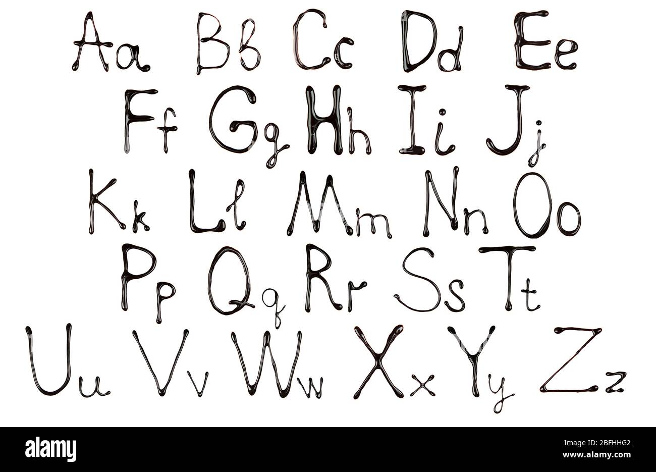 Handwritten letters alphabet written on hi-res stock photography and ...