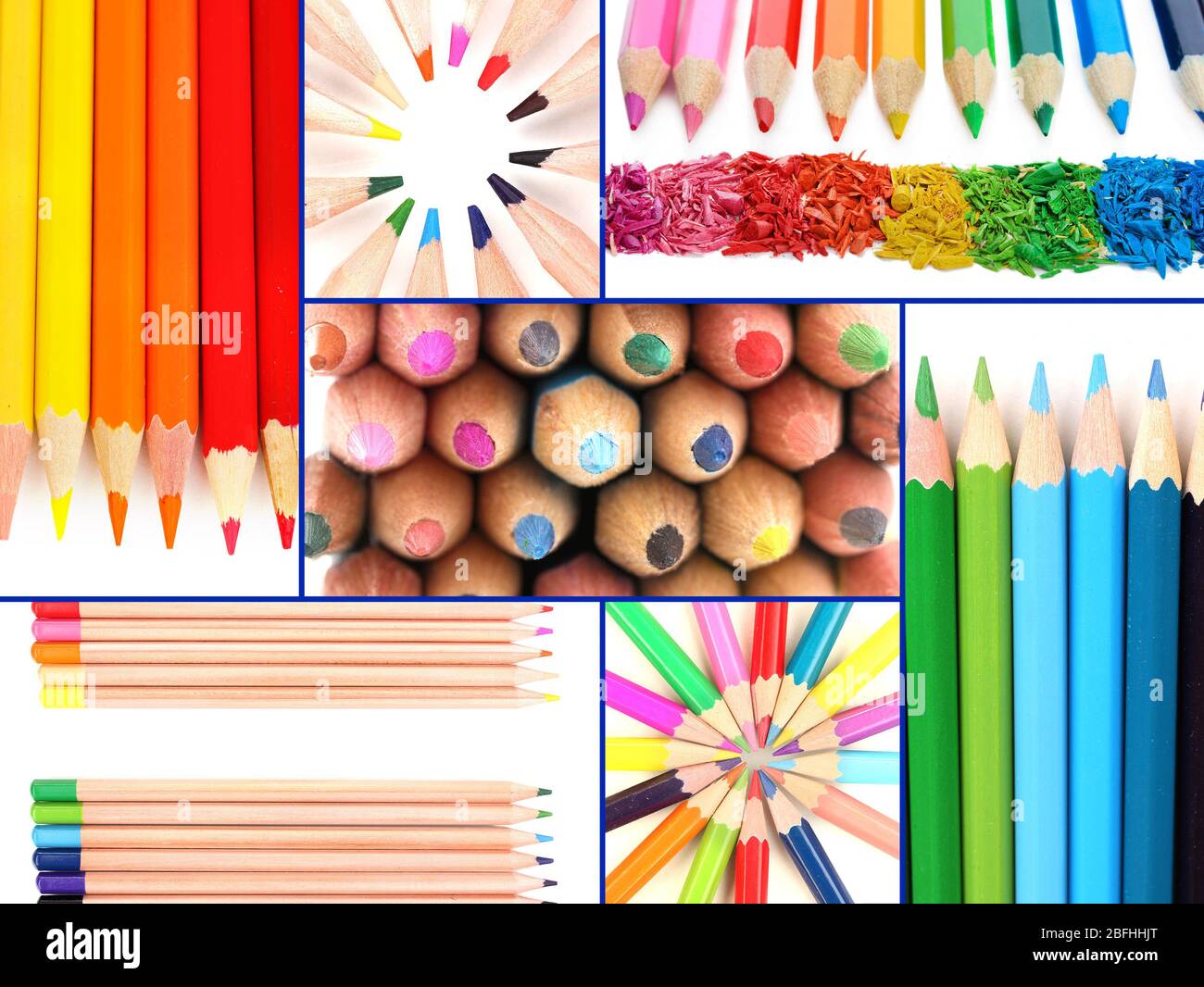 Color pencils collage Stock Photo - Alamy