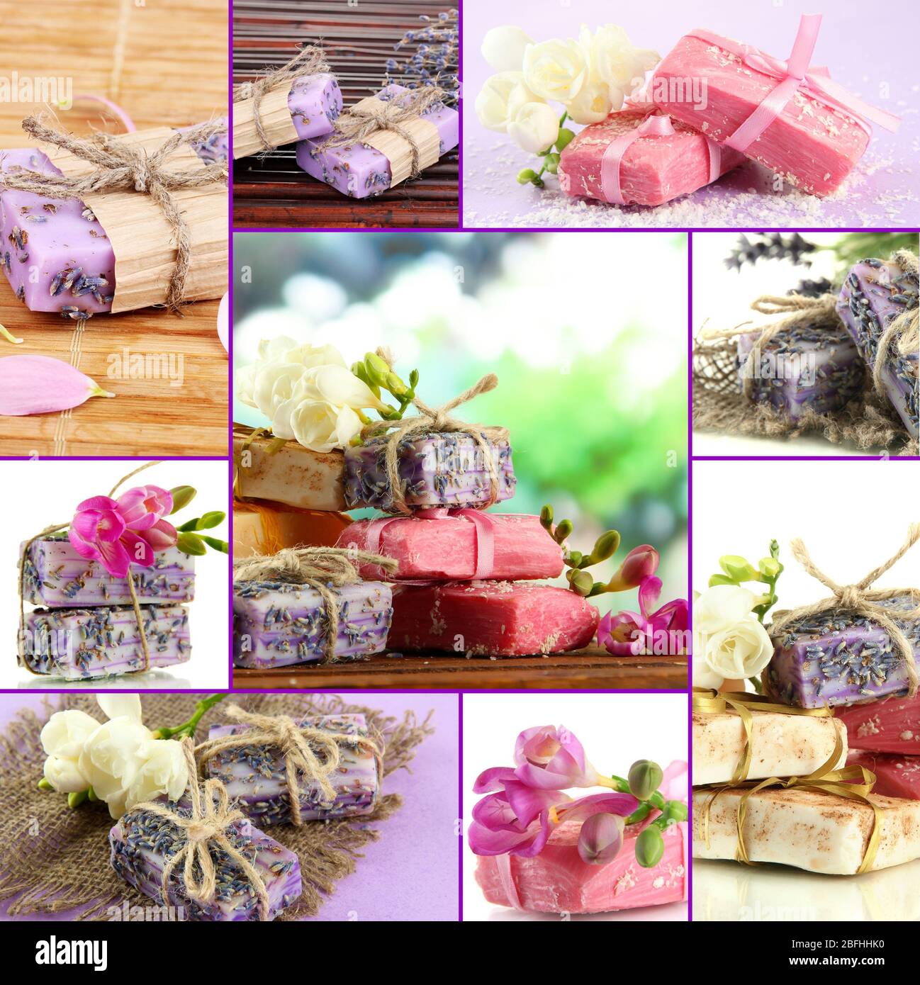 Natural soaps collage Stock Photo - Alamy