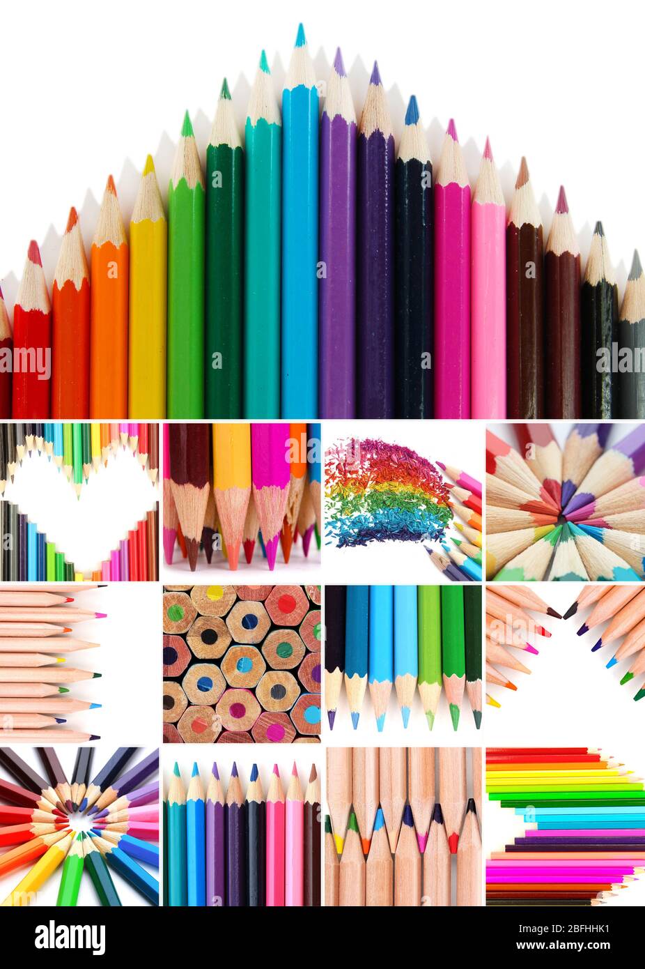 Color pencils collage Stock Photo - Alamy