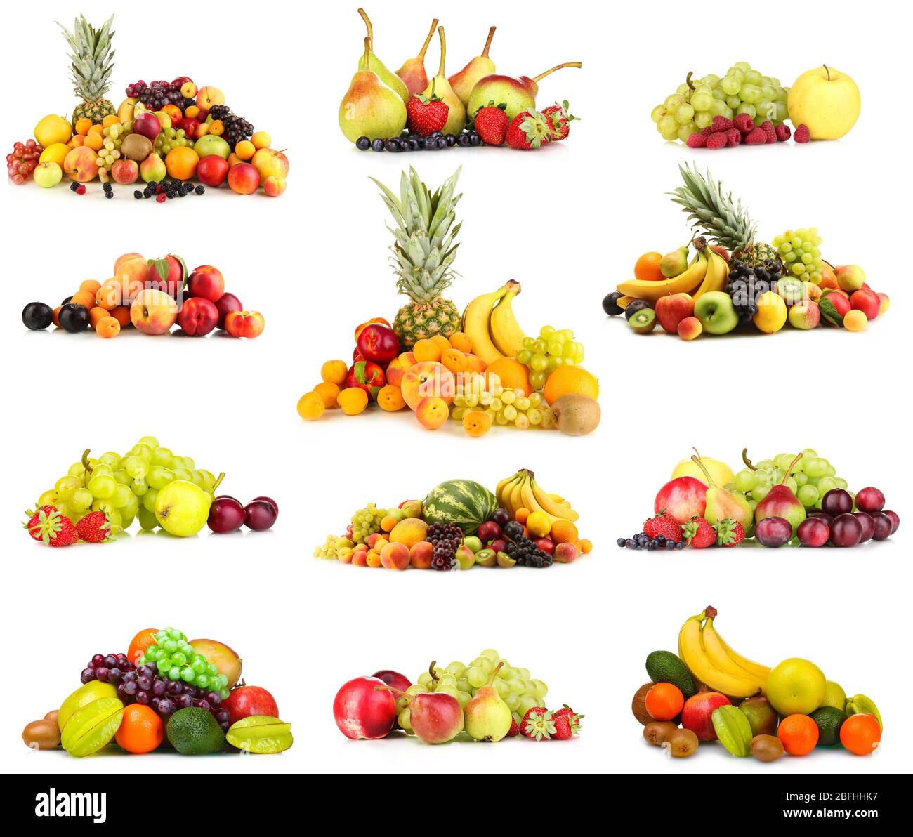 Collage tasty fruits berries Cut Out Stock Images & Pictures - Alamy
