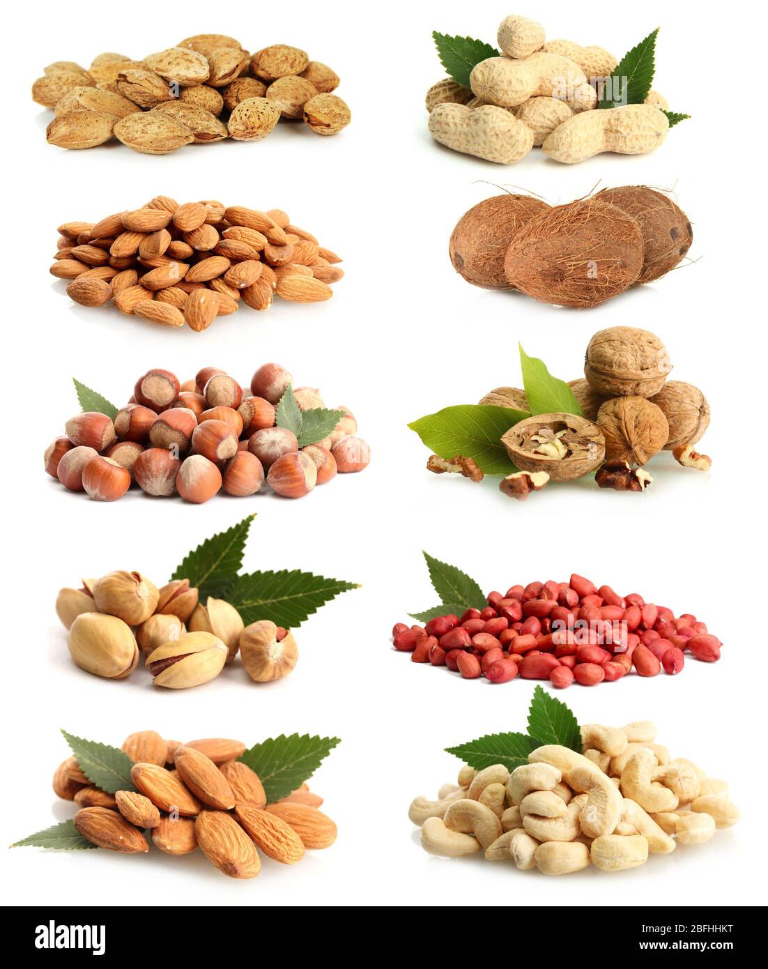 Nuts collection isolated on white Stock Photo - Alamy