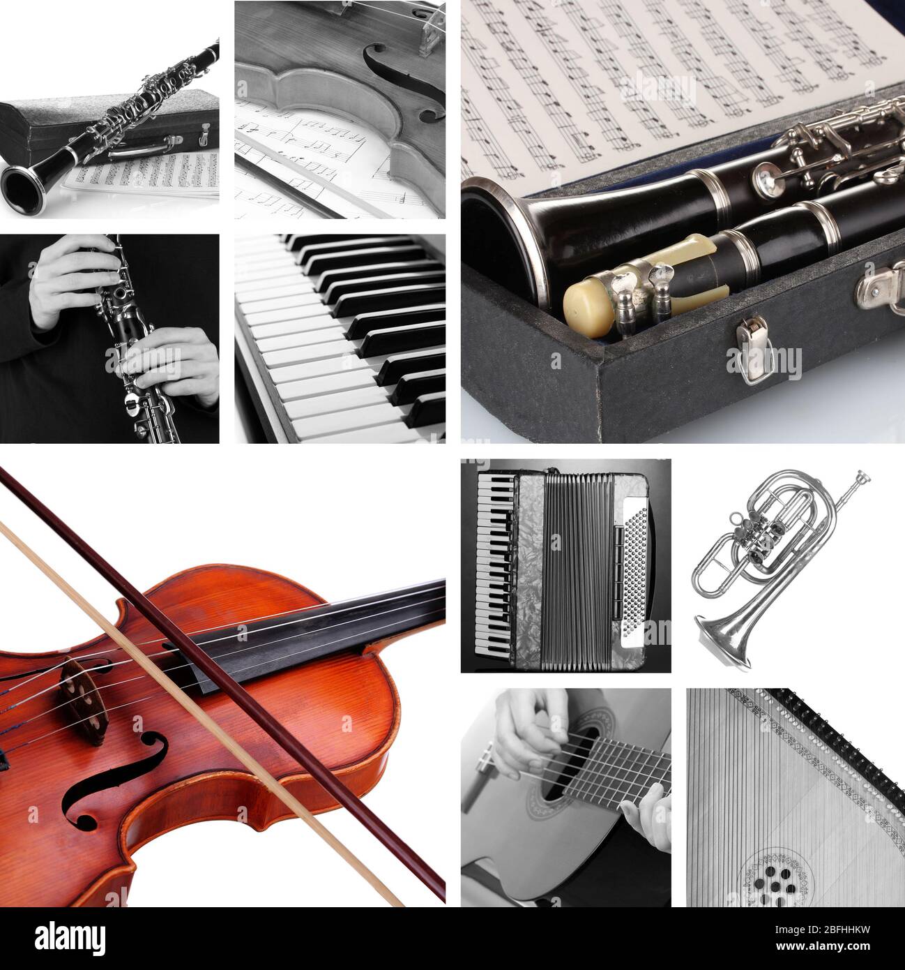 Collage of musical instruments Stock Photo - Alamy