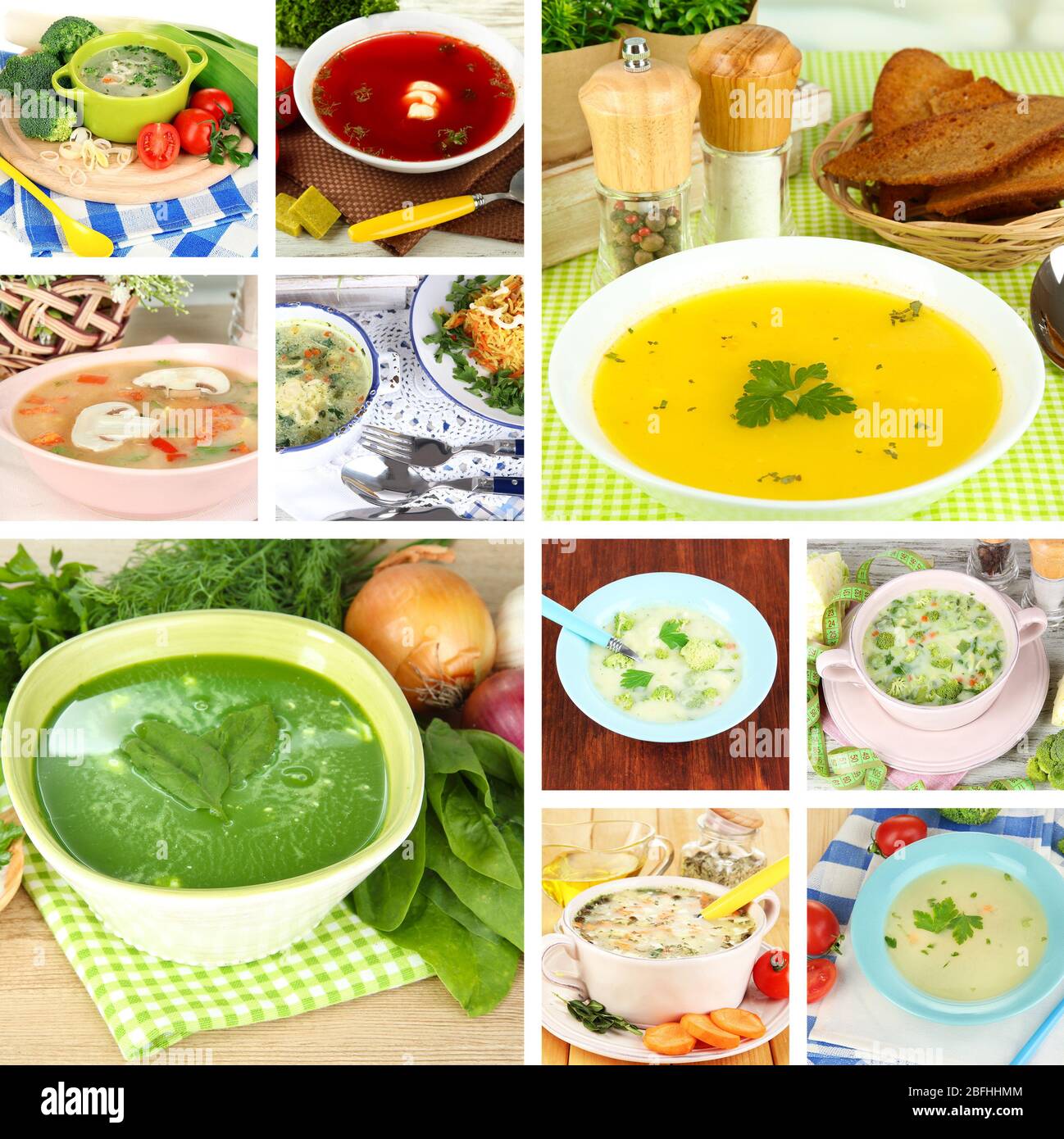 Collage of different soups Stock Photo - Alamy
