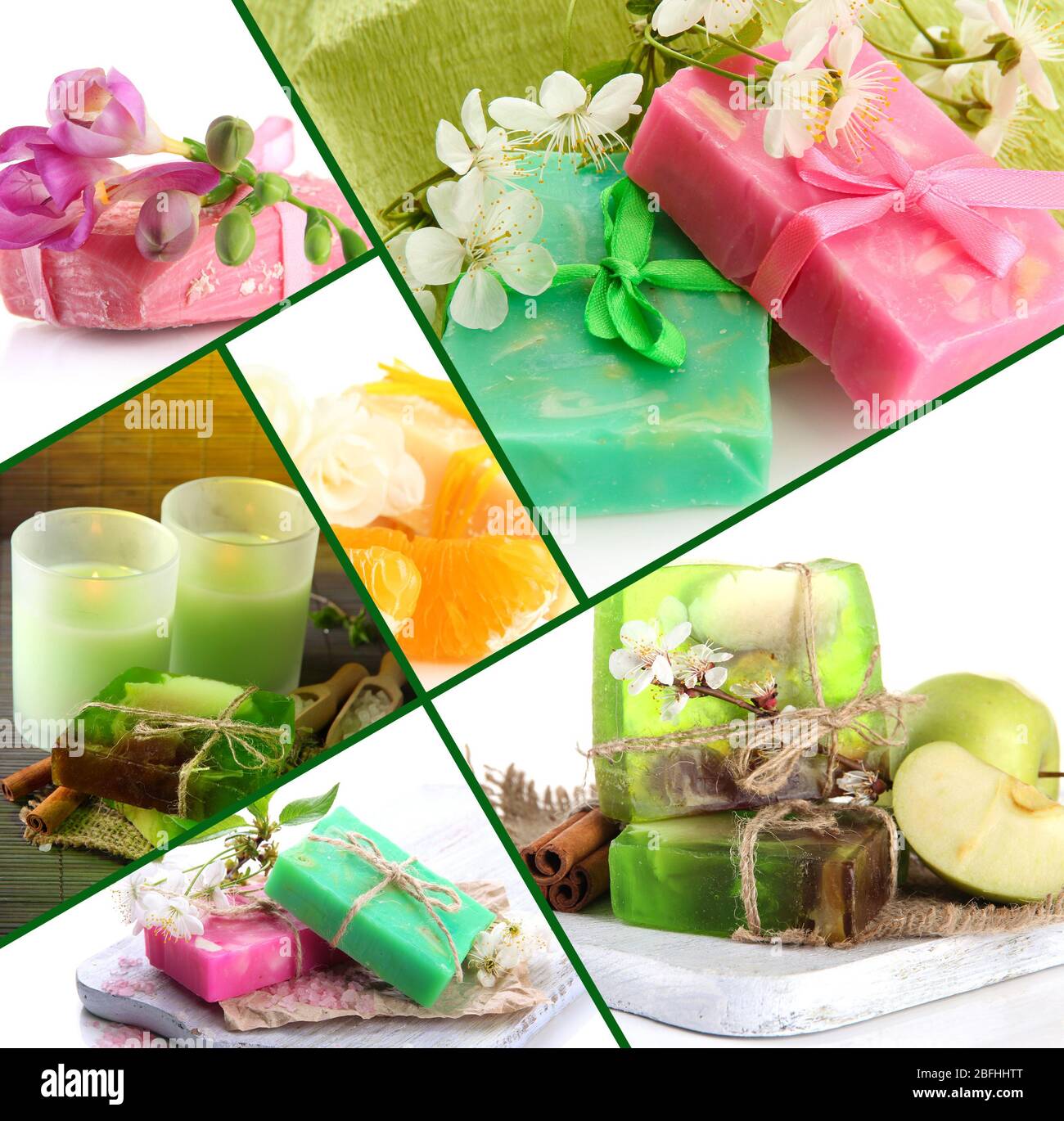 Natural soaps collage Stock Photo - Alamy