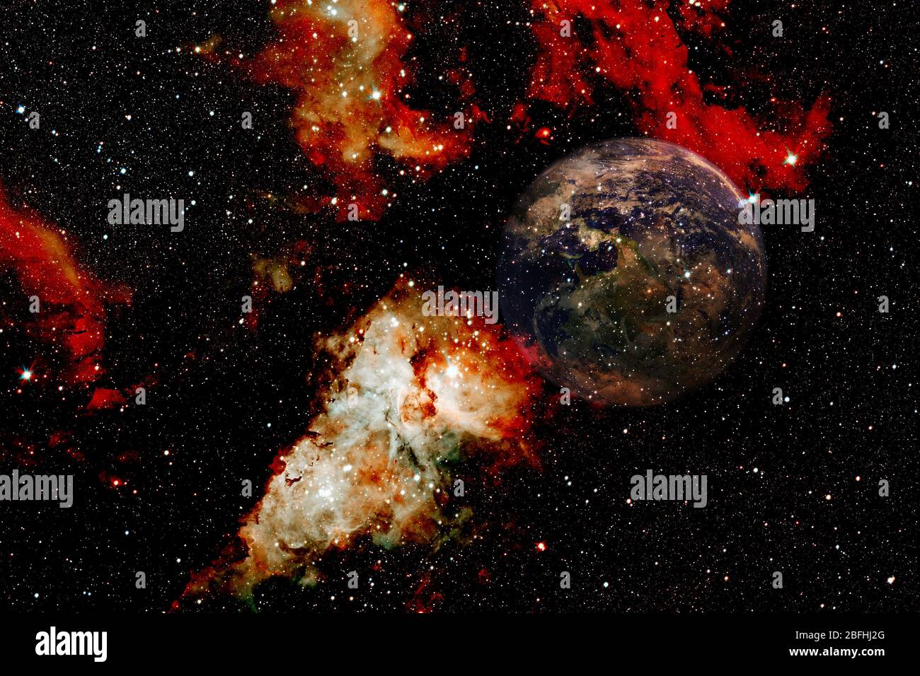 Planet Earth in outer space. Elements of this image furnished by NASA ...