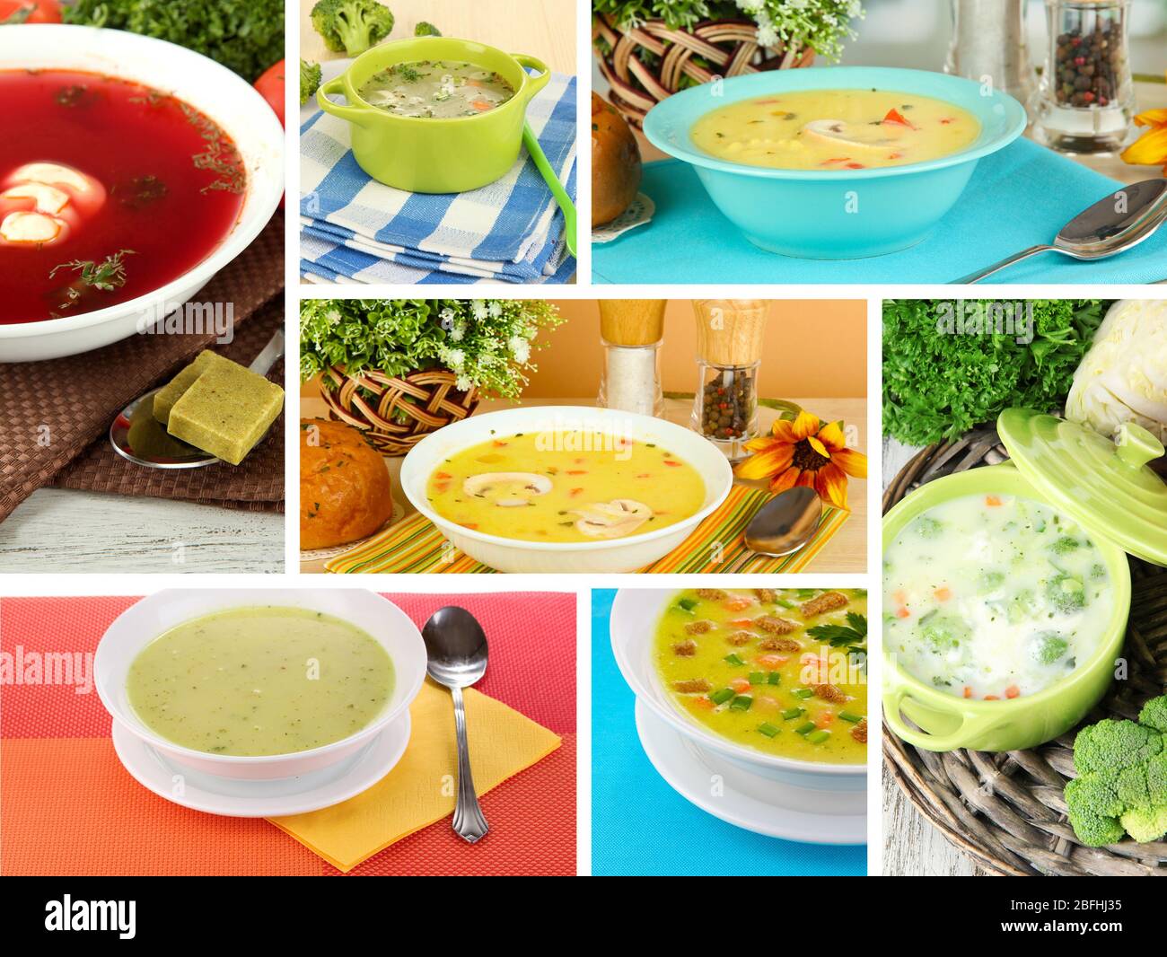 Collage of different soups Stock Photo - Alamy