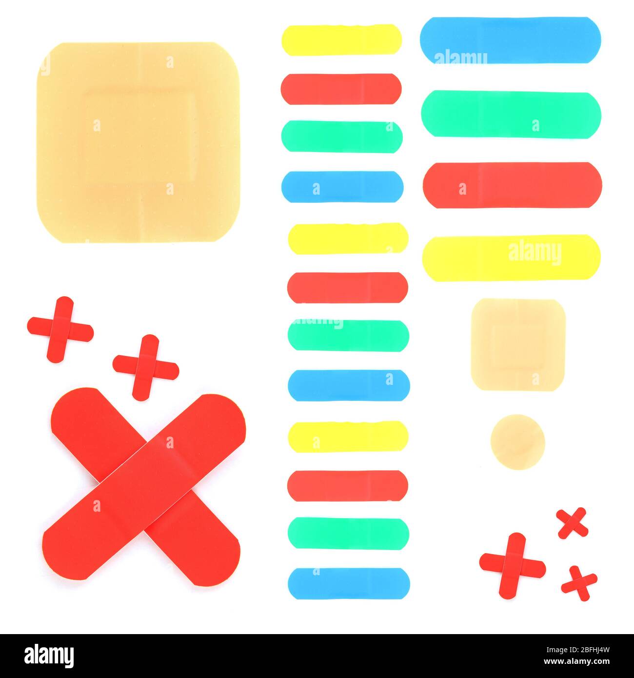 Colorful medical patches isolated on white Stock Photo - Alamy