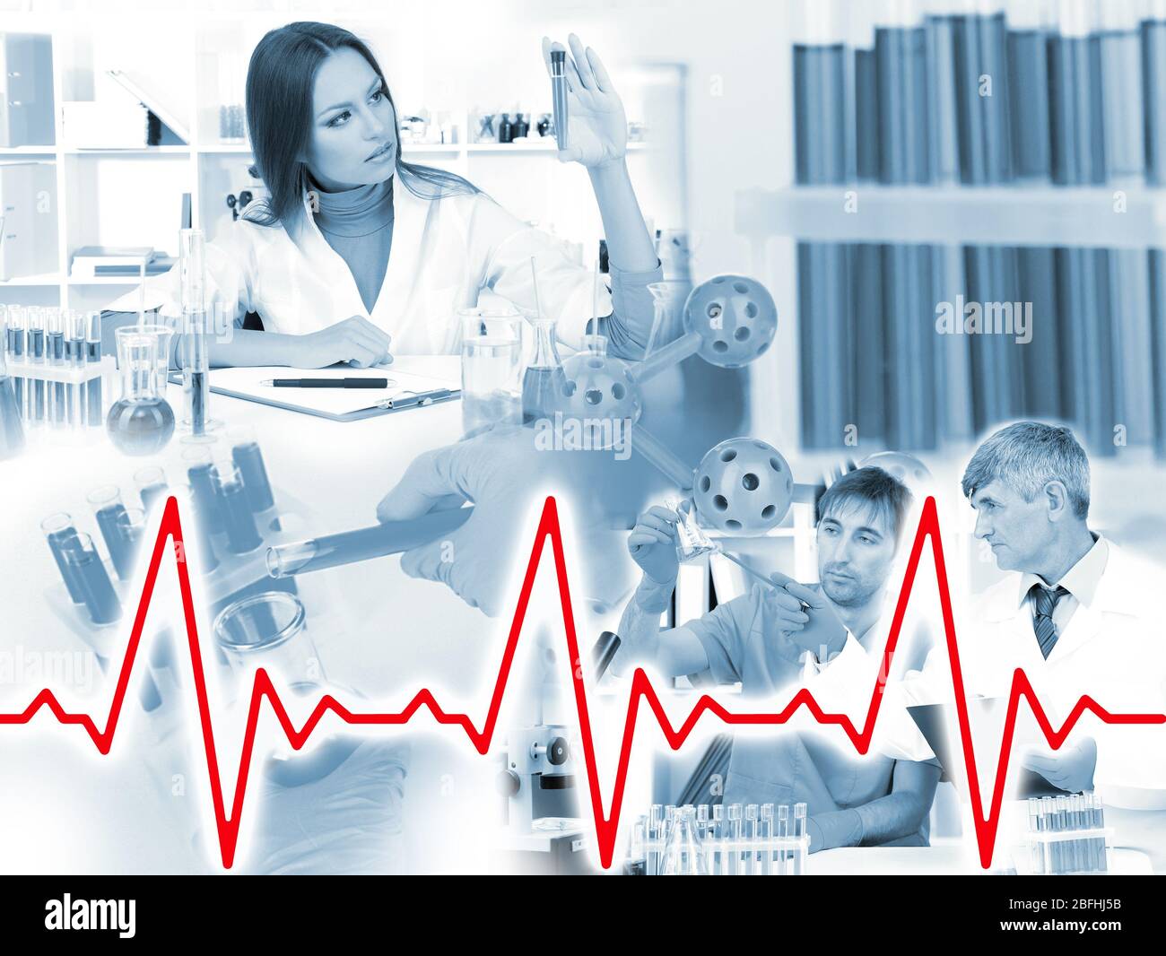 Collage of scientists and laboratory experiments Stock Photo - Alamy