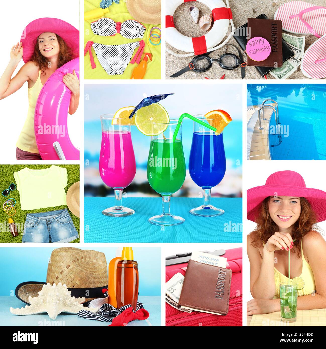 Summer vacation collage Stock Photo - Alamy