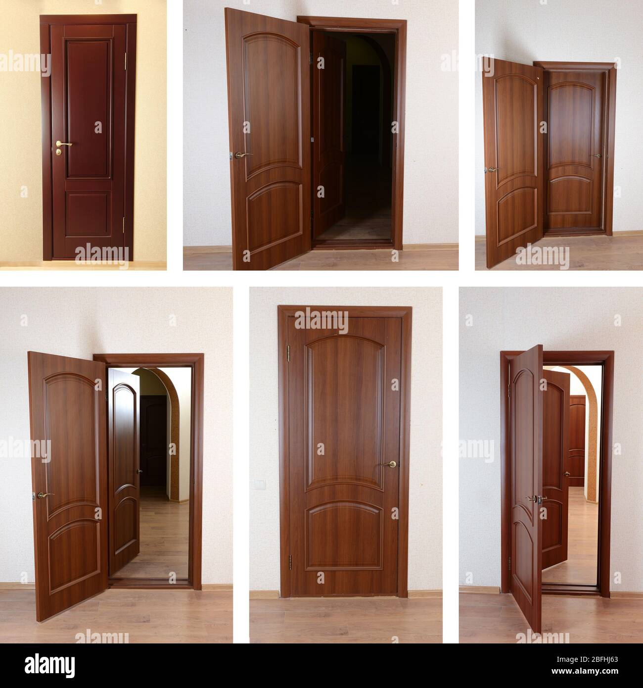 Collage of wooden doors Stock Photo - Alamy