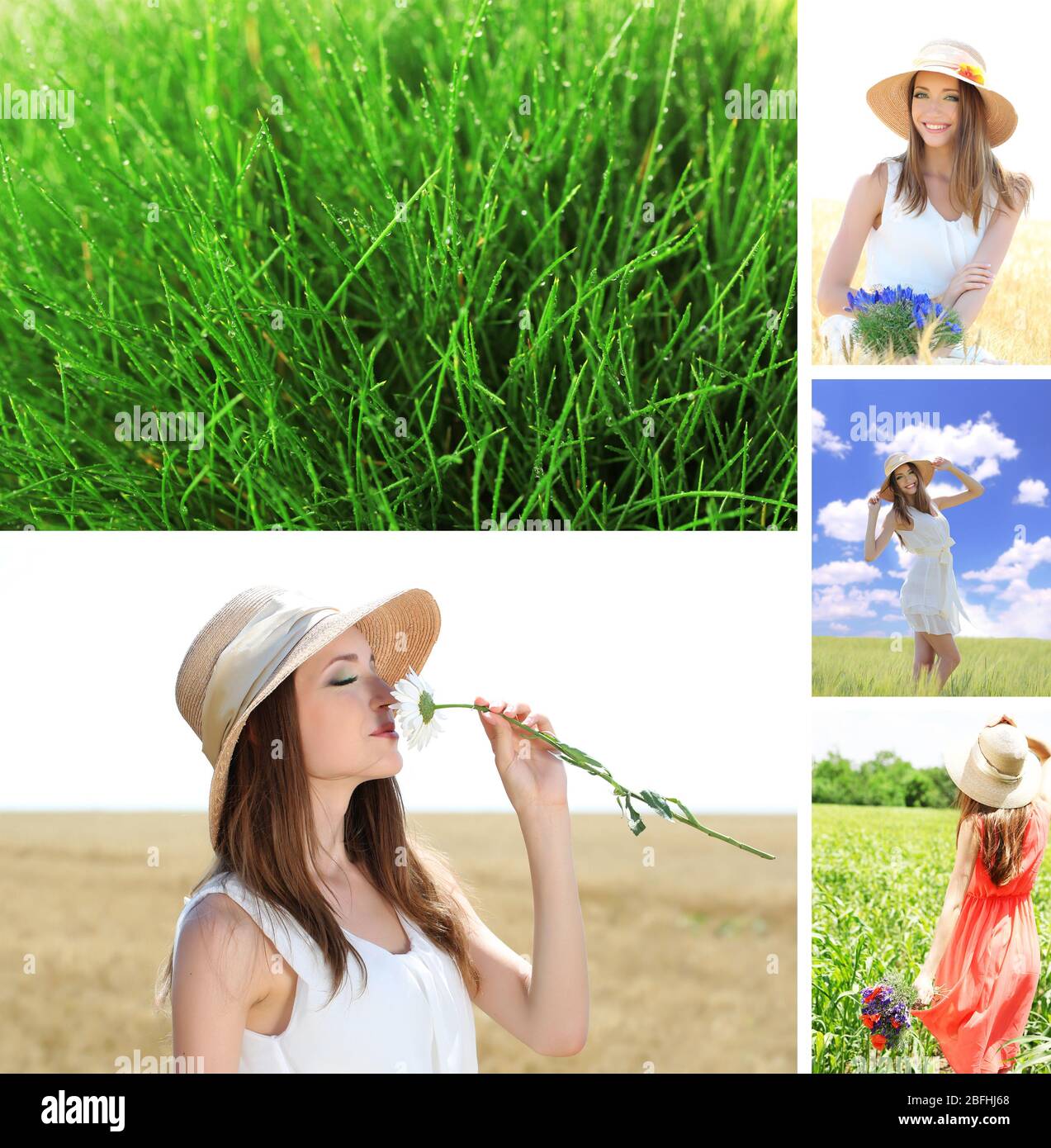 Collage of beautiful summer girl Stock Photo - Alamy