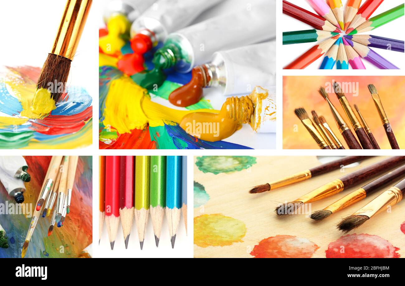 Color Paint Collage Stock Photo - Alamy