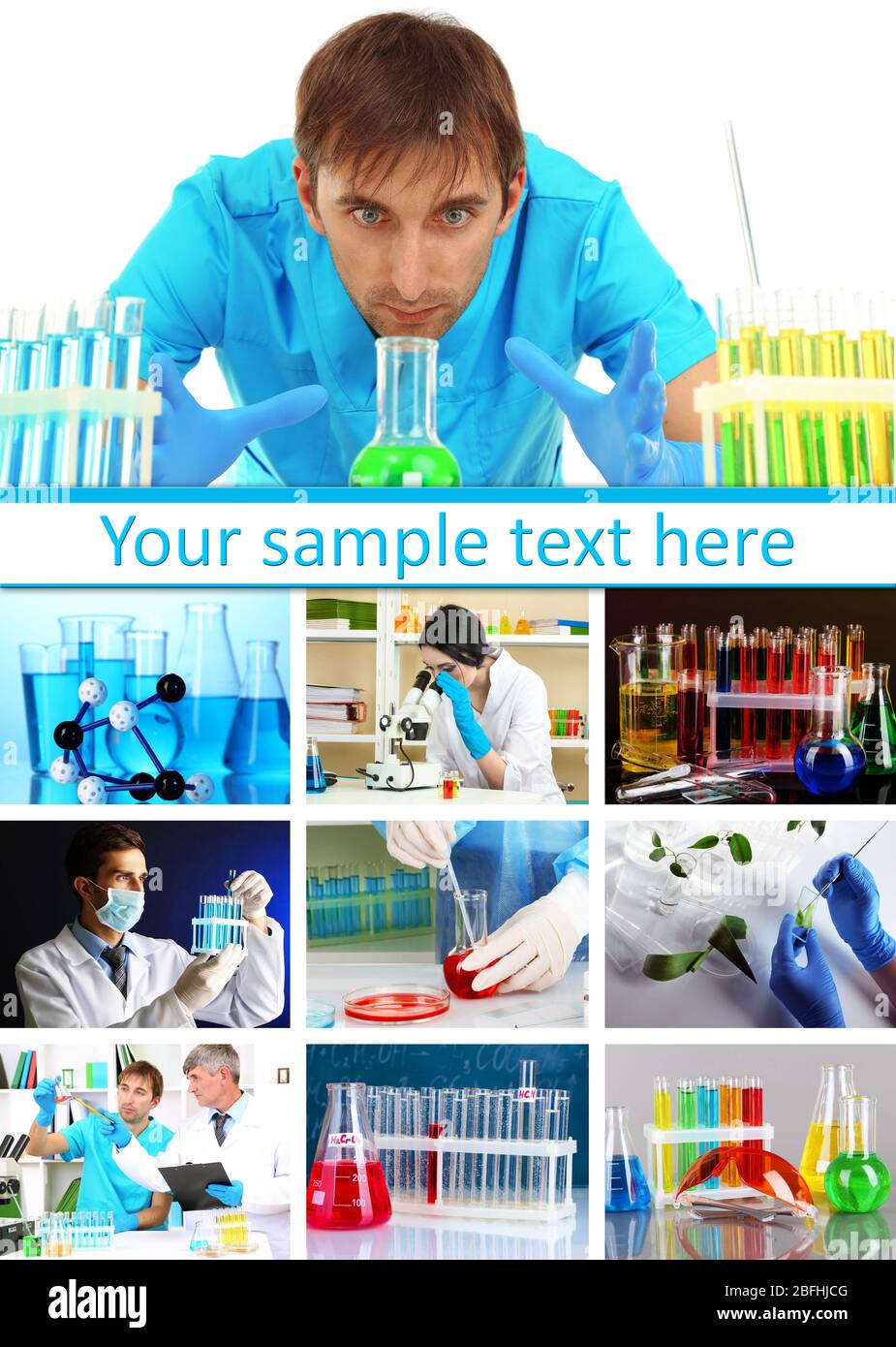 Collage of scientists and laboratory experiments Stock Photo - Alamy