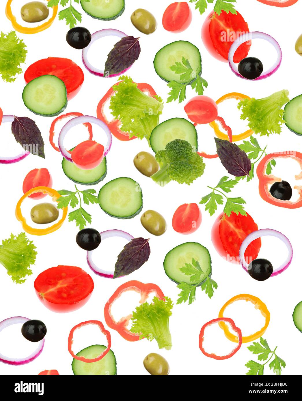Falling fresh vegetables on white background Stock Photo - Alamy