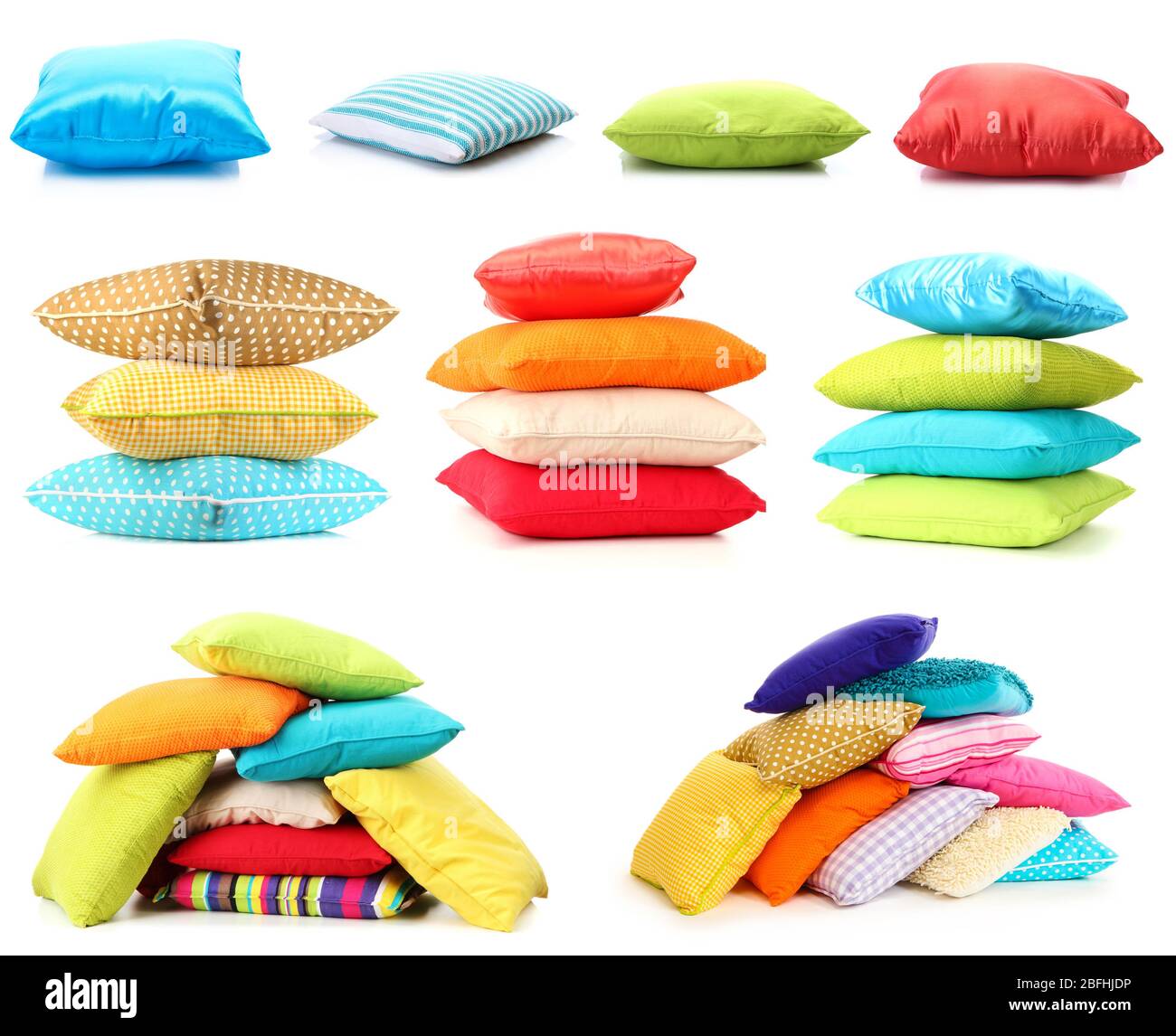 Collage of color pillows Stock Photo - Alamy