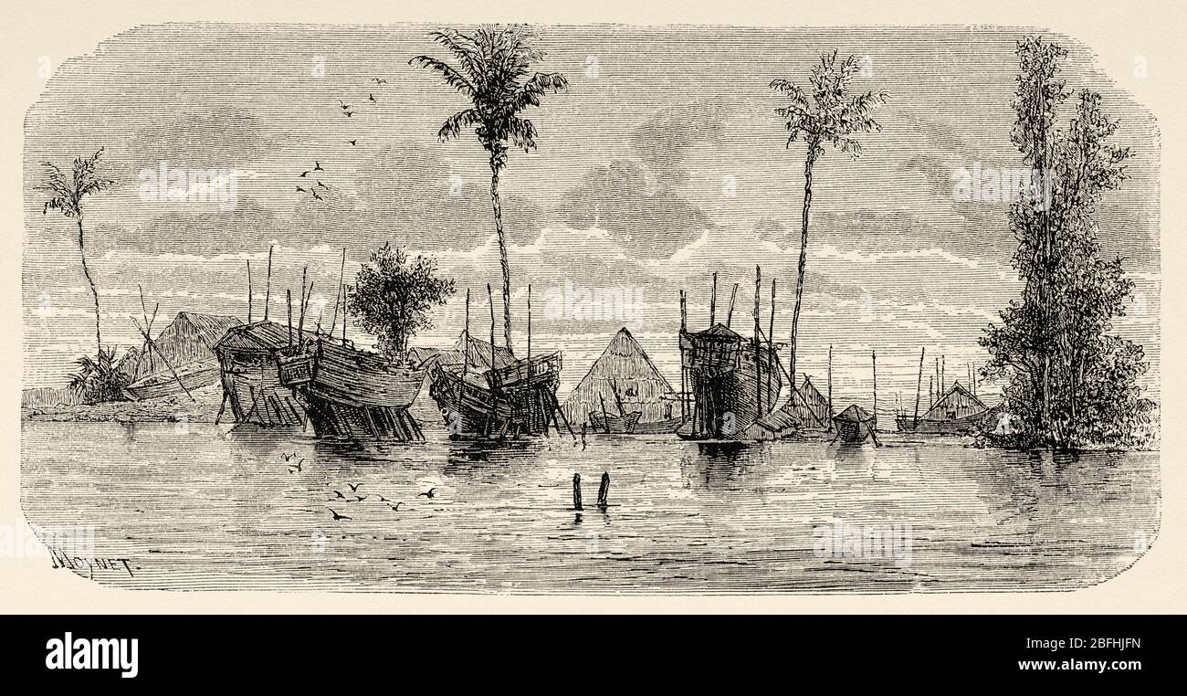 Village on Seram Ambon Island. Moluccan archipelago, Maluku province ...