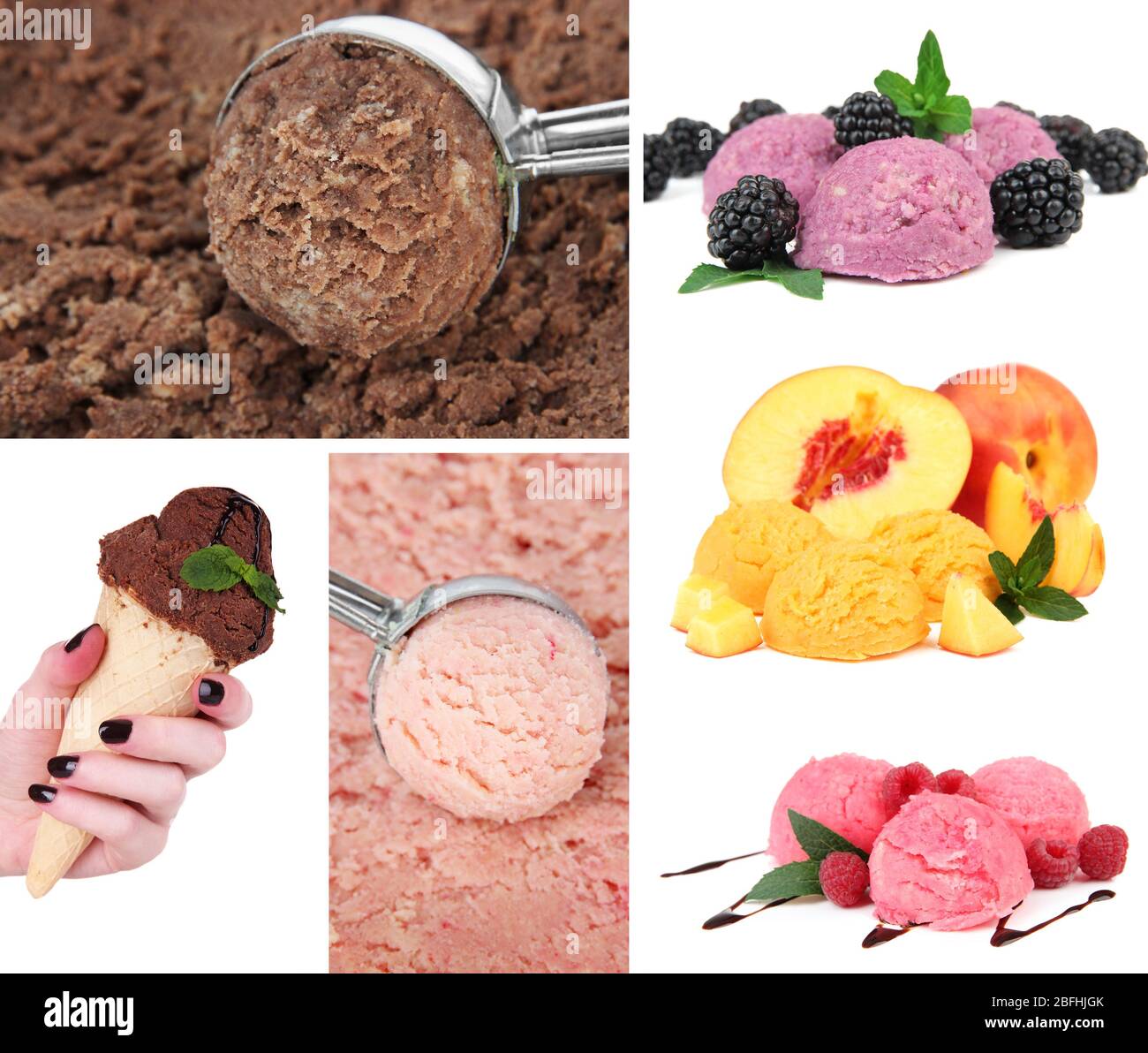 Collage of yummy ice-cream Stock Photo - Alamy