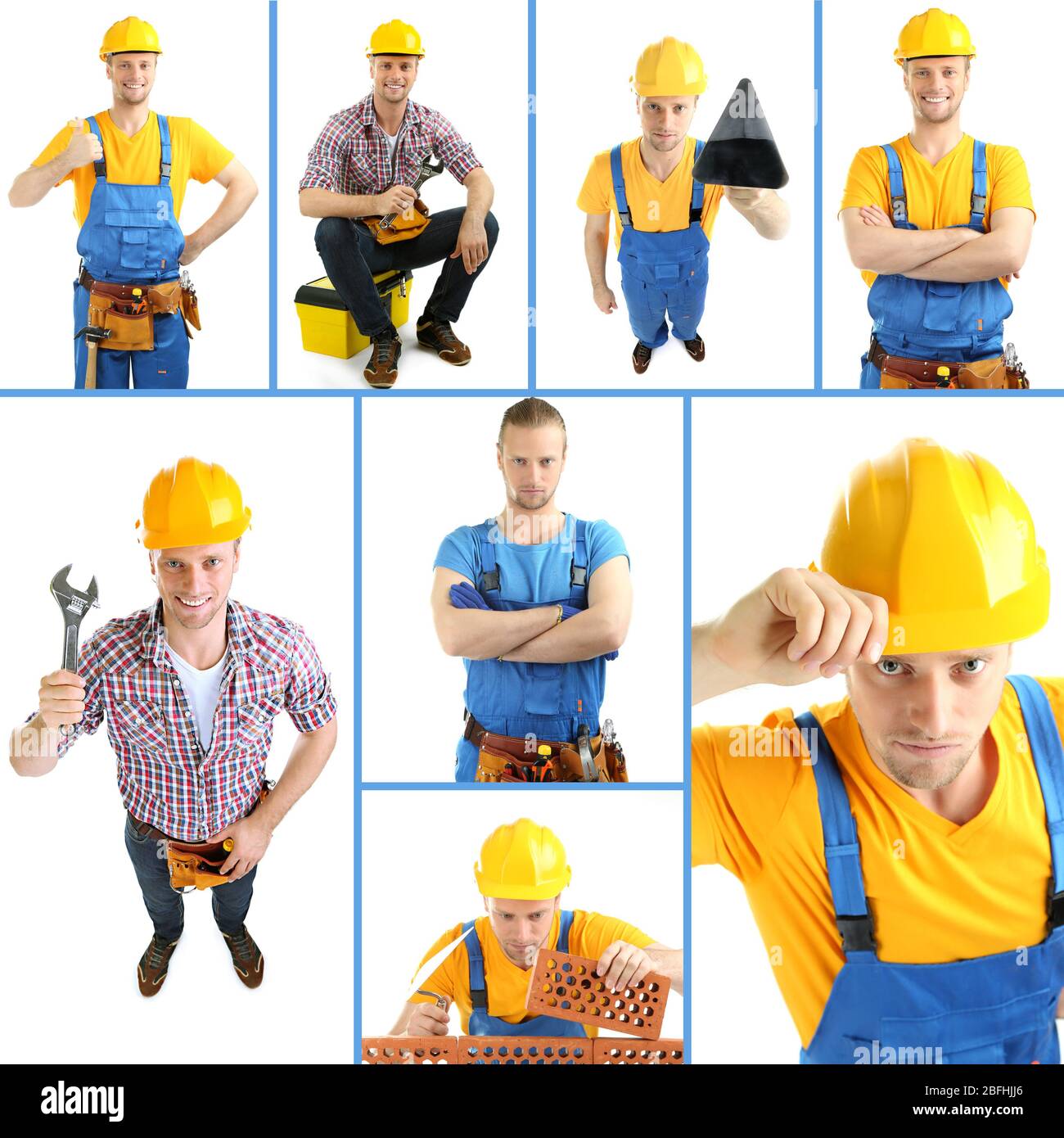 Collage of manual worker Stock Photo - Alamy