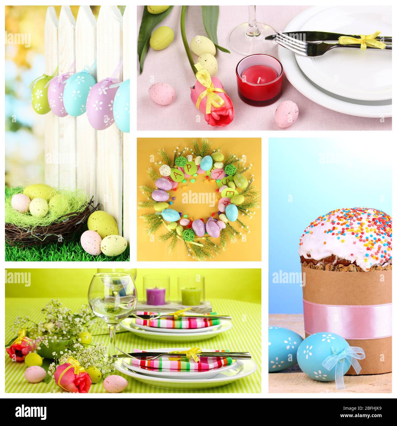 Collage of colorful Easter Stock Photo - Alamy