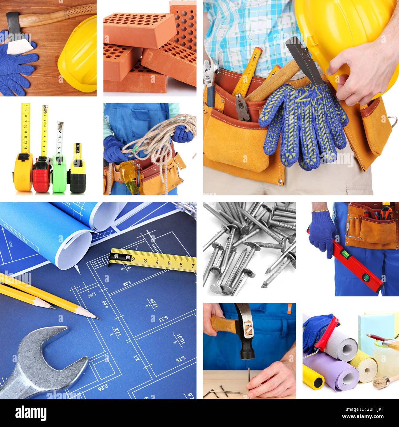 Repair project collage Stock Photo - Alamy