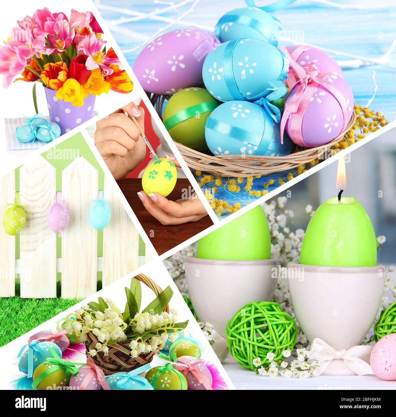 Collage of colorful Easter Stock Photo - Alamy