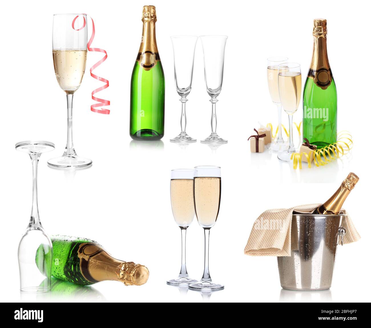 Empty champagne flutes bottle hi-res stock photography and images - Alamy
